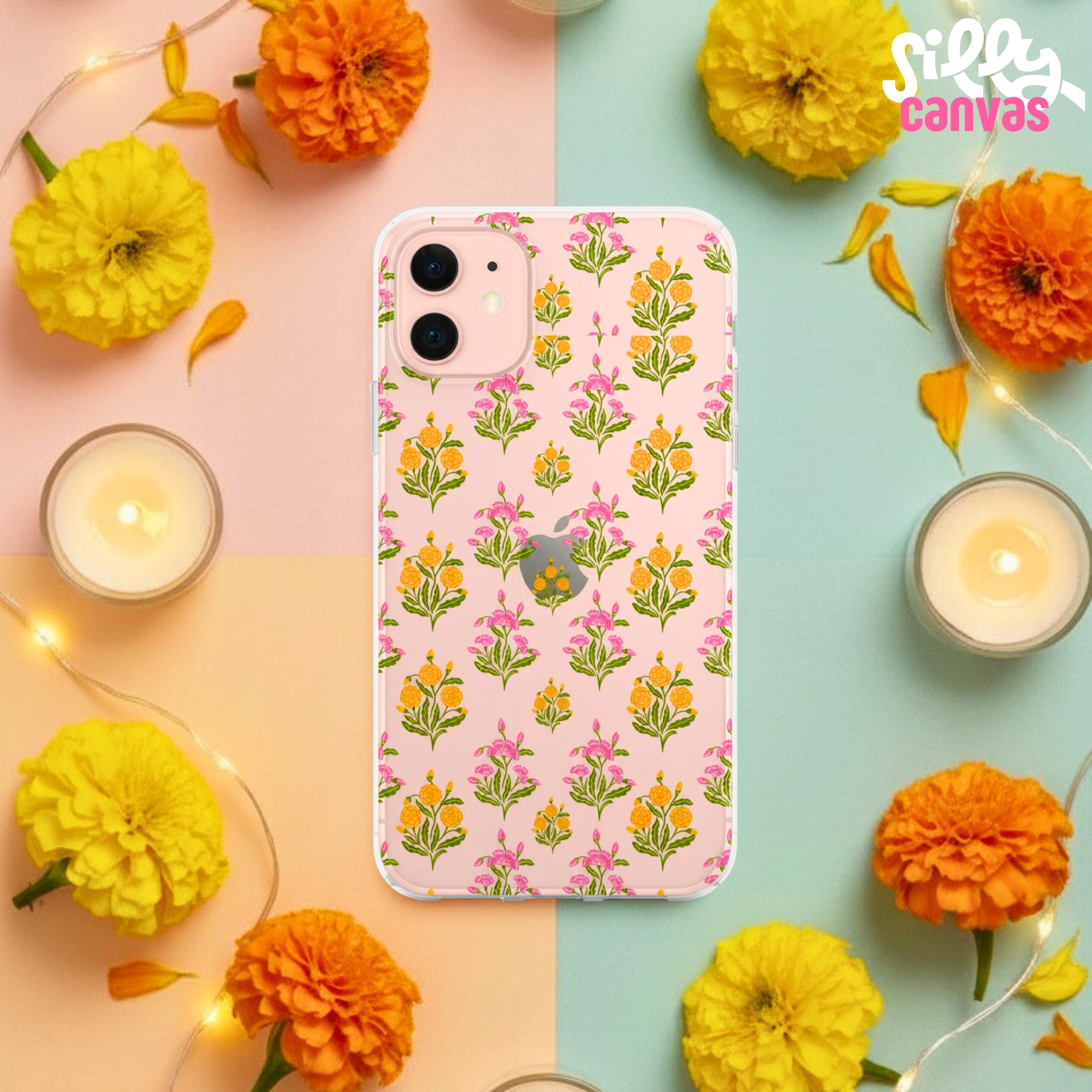 Clear Silicone Case Festive Florals – sillycanvas