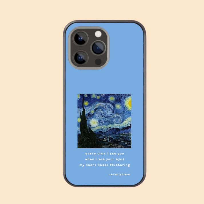 Custom Message- Starry Night Glass Case- Van Gogh – sillycanvas